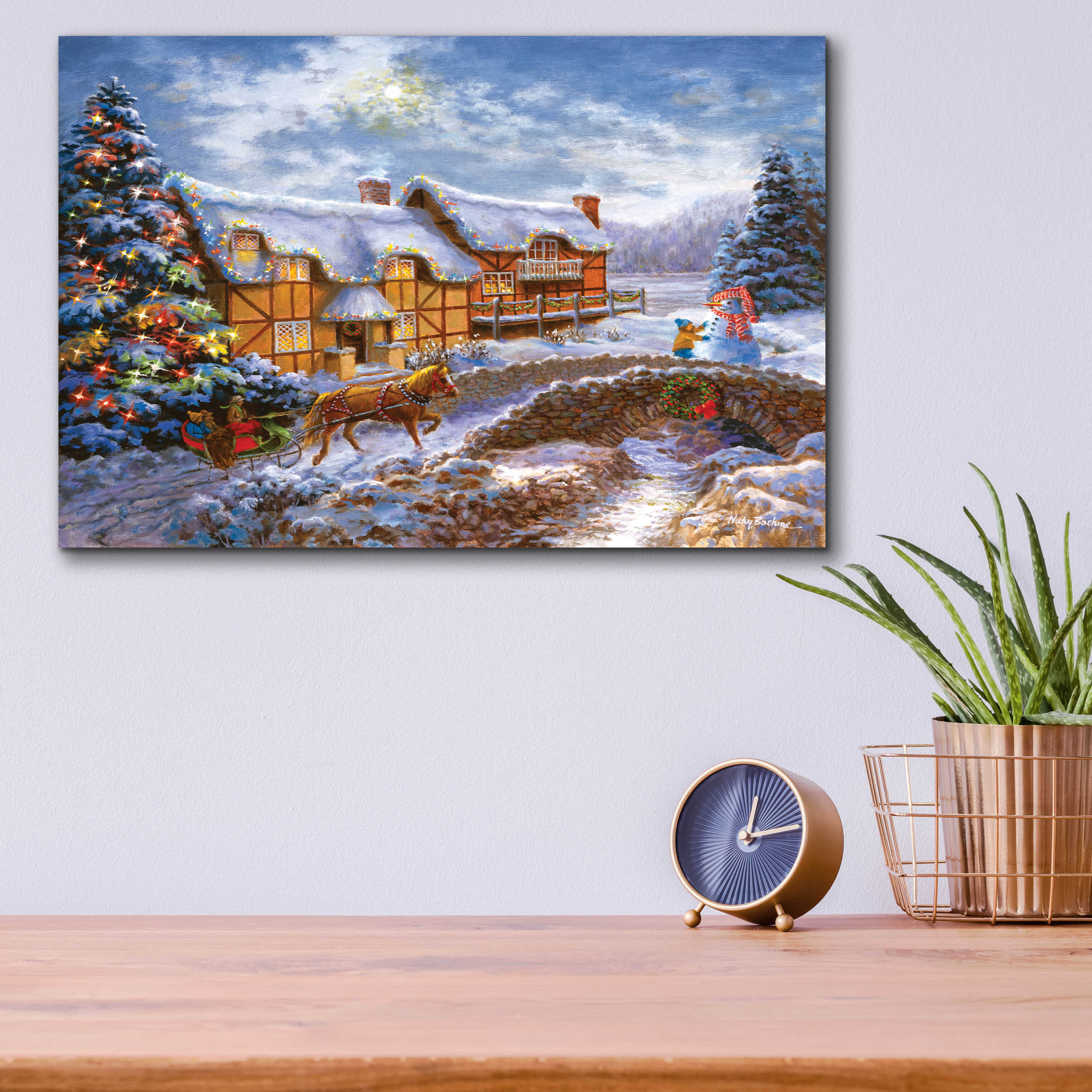 The Holiday Aisle® 'Country Cottages' By Nicky Boehme_ Acrylic Glass Wall Art | Wayfair